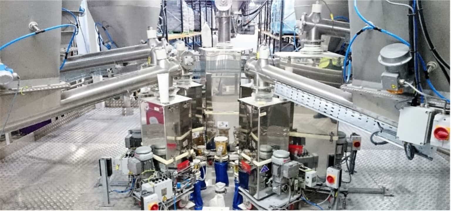 Large Bakery Silo Transfer to Multiple Feeders System • BulkInside