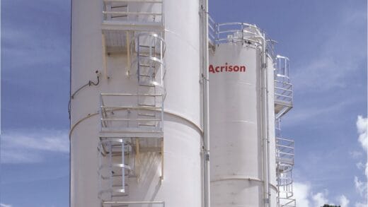 Acrison Dual Dry Bulk Chemical Storage Silos Purpose Engineered to ...