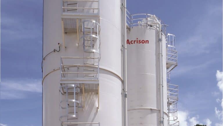 Acrison Dual Dry Bulk Chemical Storage Silos Purpose Engineered to ...