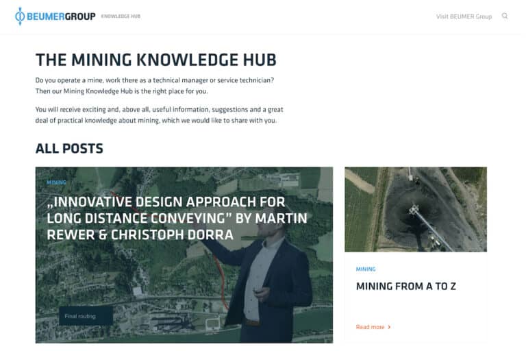 The Mining Knowledge Hub of the BEUMER Group: A knowledge platform for the mining industry
