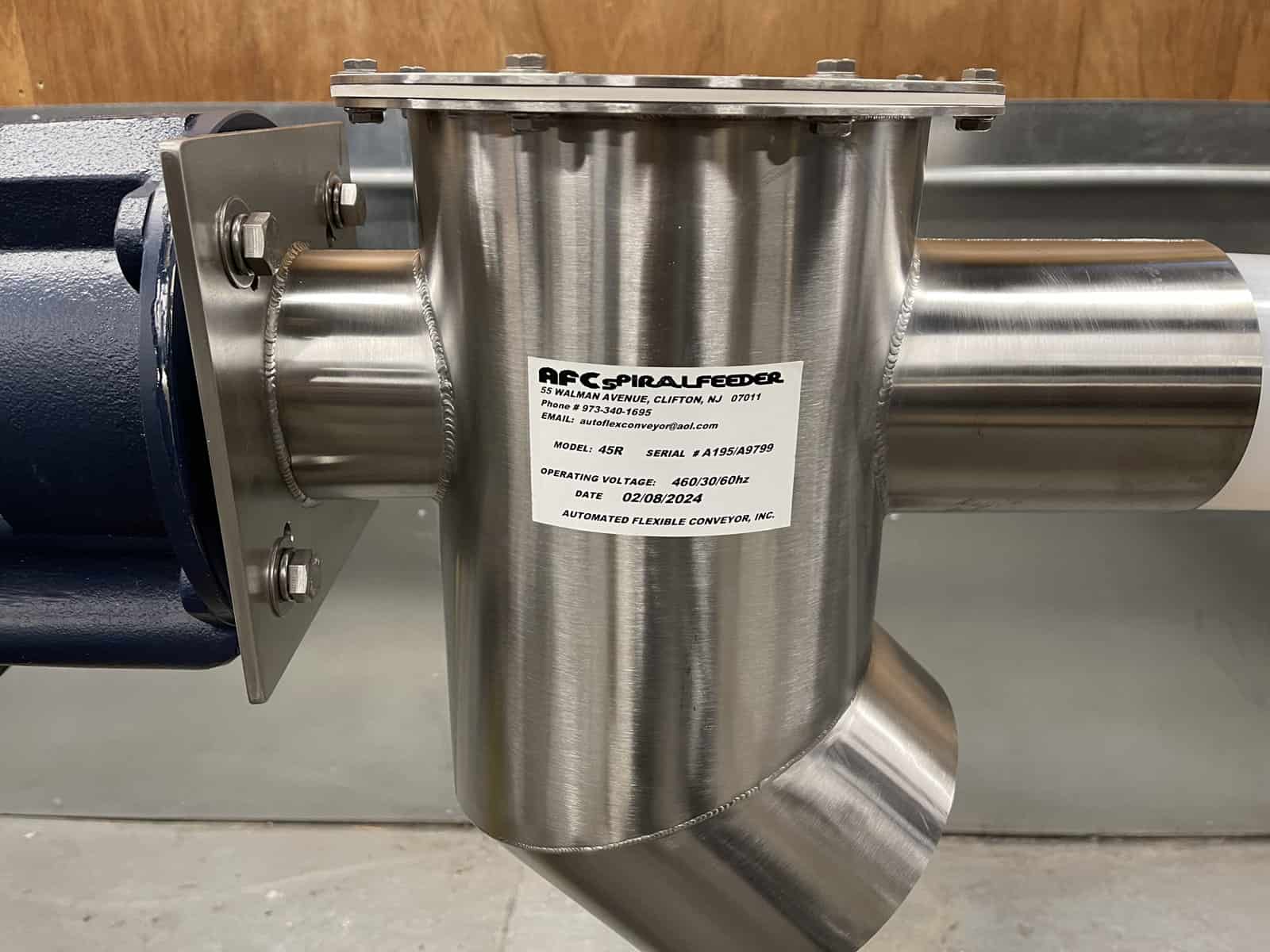 Portable Half Frame Discharger with Bag Dump, Flexible Screw Conveyor